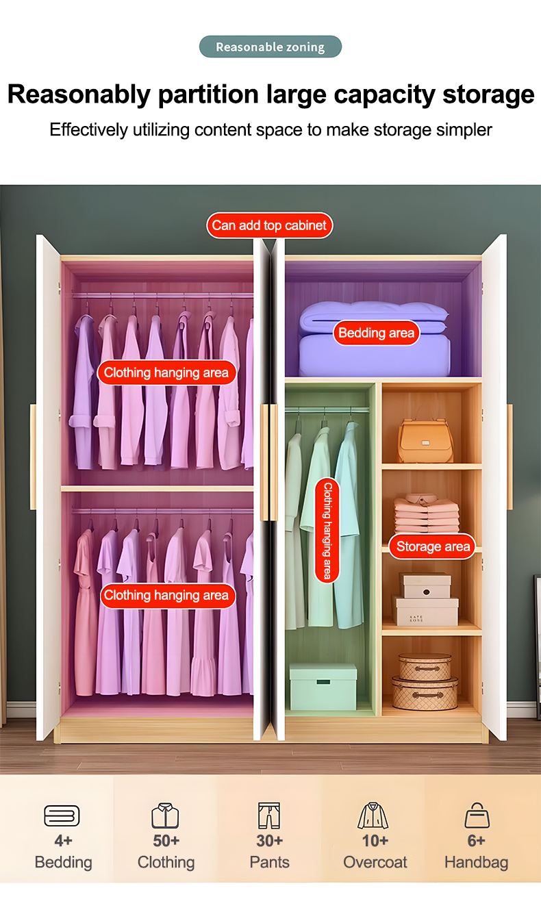 Dreame 100 % NEW Modern Multi-Functional Wooden Wardrobe Family Bedroom ...