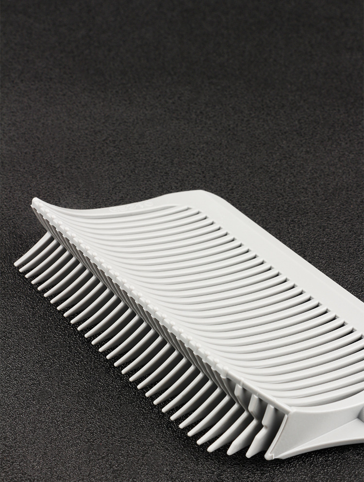 New Men's Gradual Comb Barber Flat Headed Positioning Bending Comb Push ...