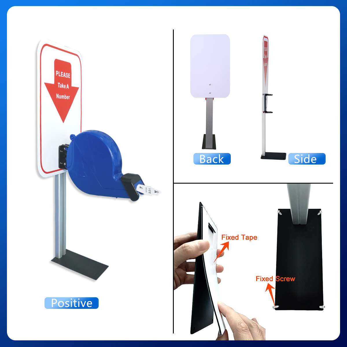 Queue Ticket Dispenser Machine with Counter Stand and 1 Queue Roll ...
