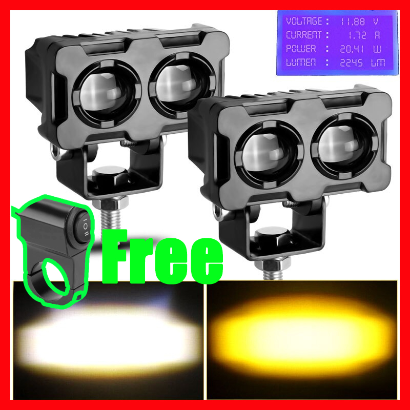 2PCS 60W Super Bright Mini Driving Light Set Led Lights Motorcycle ...