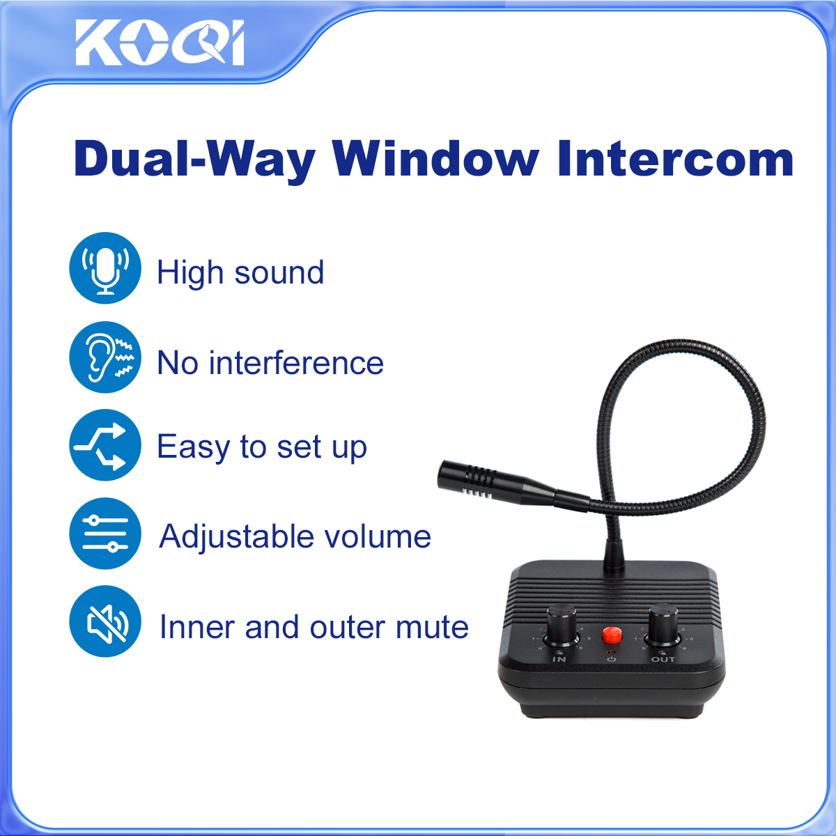 【Local Warehouse】Window Intercom Speaker Dual Way Window Mic and ...