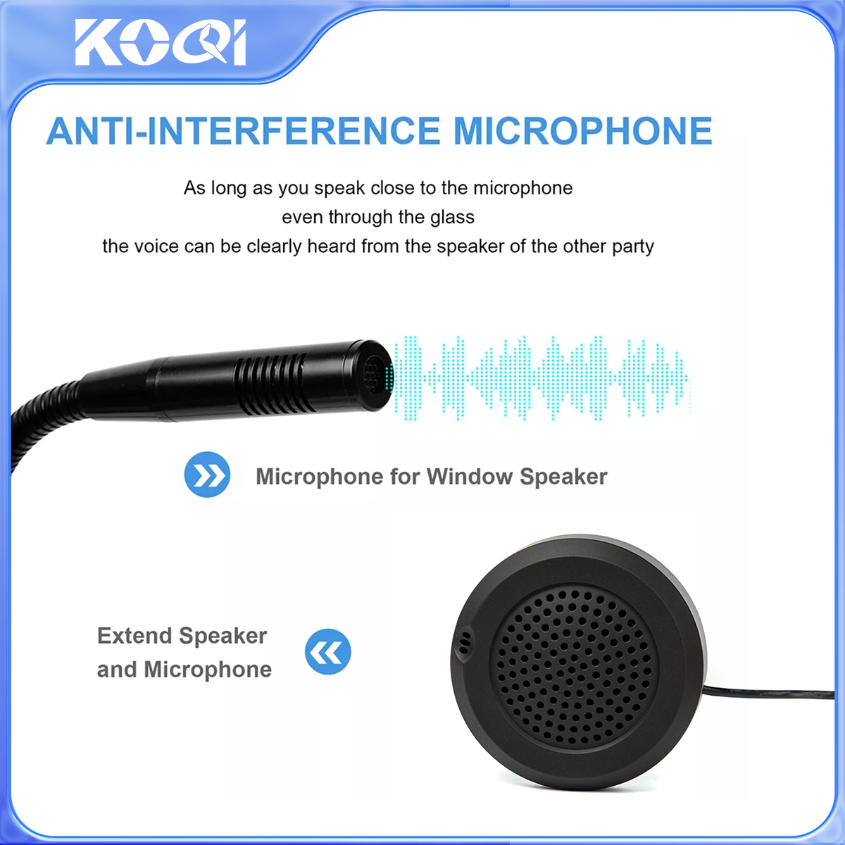 Dual-Way Talk Through Store Office Window Glass Counter Intercom ...