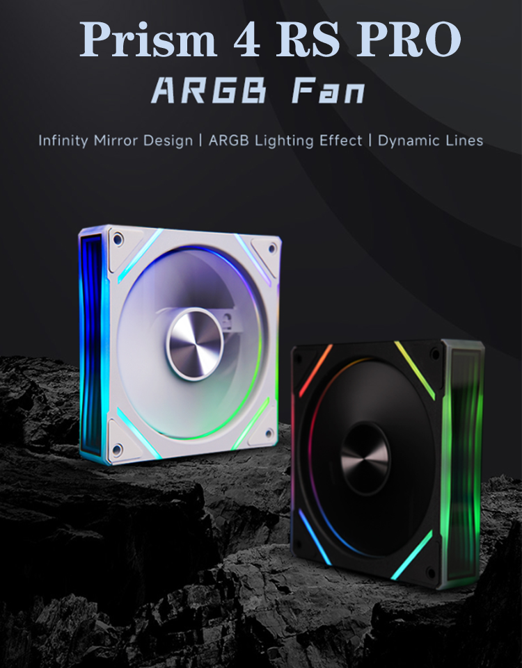 Prism 4RS PRO ARGB CPU Fan 120mm Infinity Mirror Design 5V 3PIN Motherboard Lighting Sync 4PIN ...
