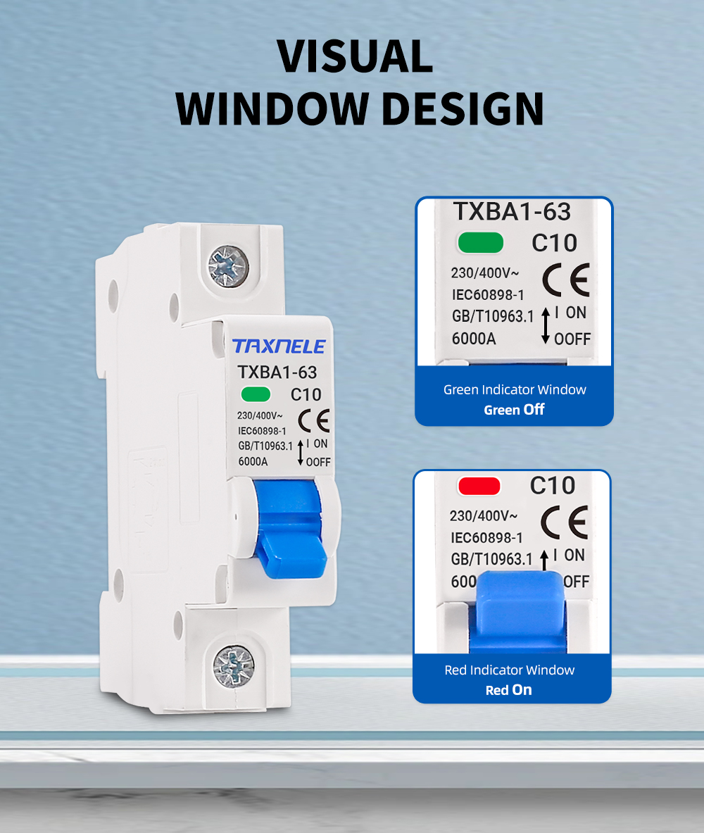 TAXNELE AC MCB 1P 2P 3P 4P 230V 400V 6KA Mini Circuit breaker Air Switch 6A 10A 16A 20A 32A 40A ...