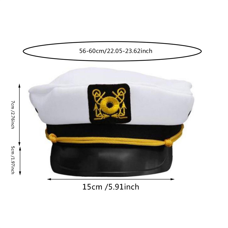 Vintage Adjustable Skipper Sailors Hat Adult Party Cap Marine Hat ...
