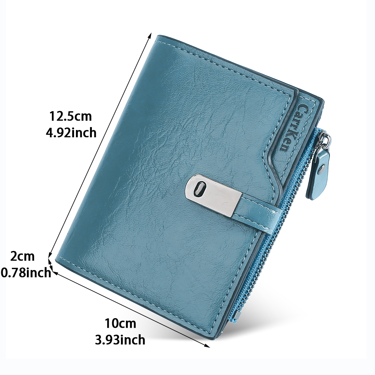 Vintage Women's Wallet Snap Closure Short Tri-Fold Leather Purse Multi ...