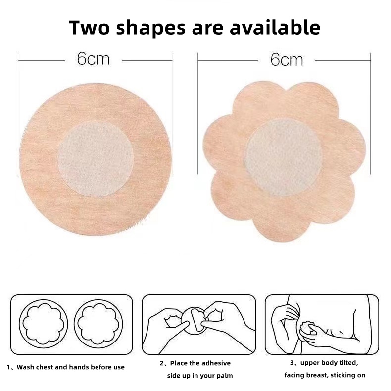 SHEMO 100PCS Women Invisible Nipple Tape Covers Breast Disposable Chest ...