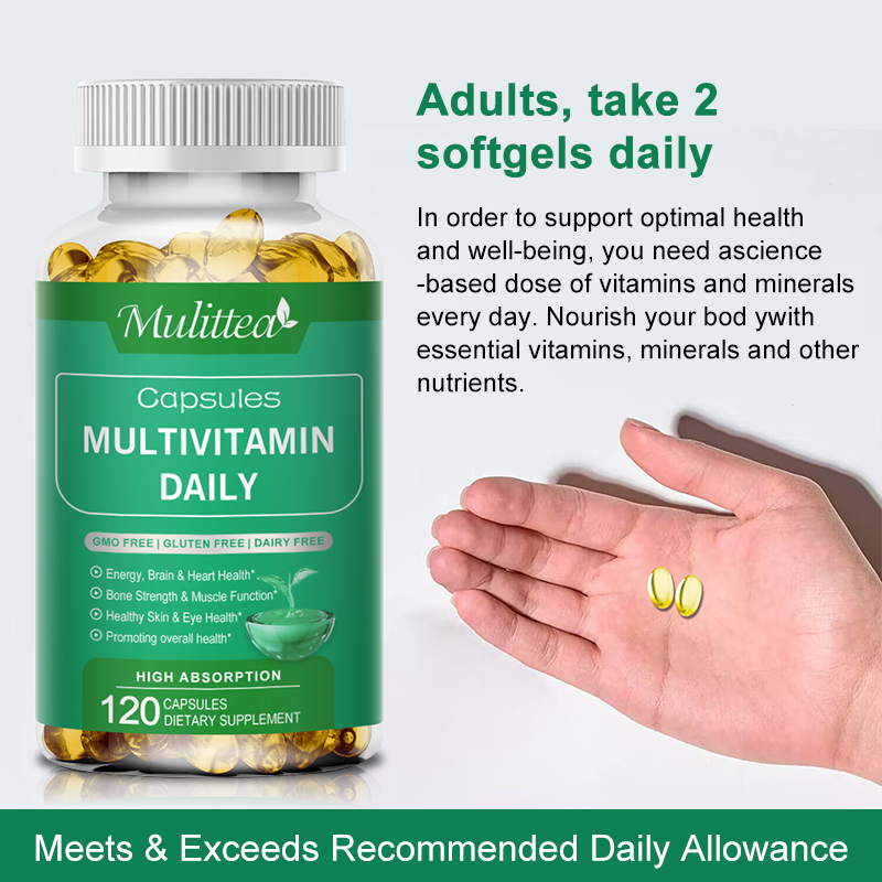 Mulittea Multivitamin Capsules Immune System and Energy Support ...