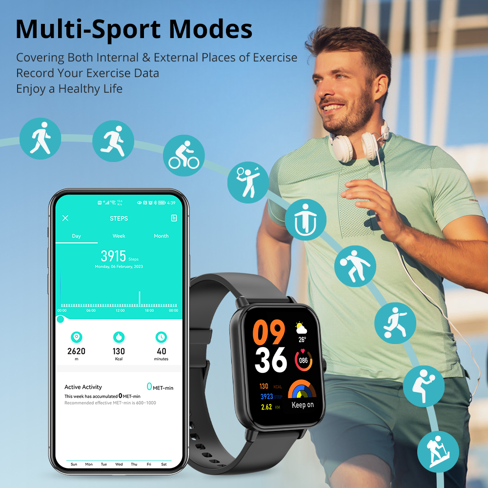 COLMI P81 Smart Watch Couple IP68 Waterproof Bluetooth Calling Man Woman Heart Rate Monitoring ...