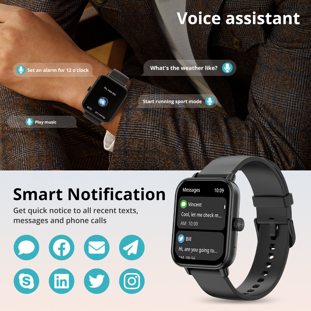 COLMI P81 Smart Watch Couple IP68 Waterproof Bluetooth Calling Man Woman Heart Rate Monitoring ...