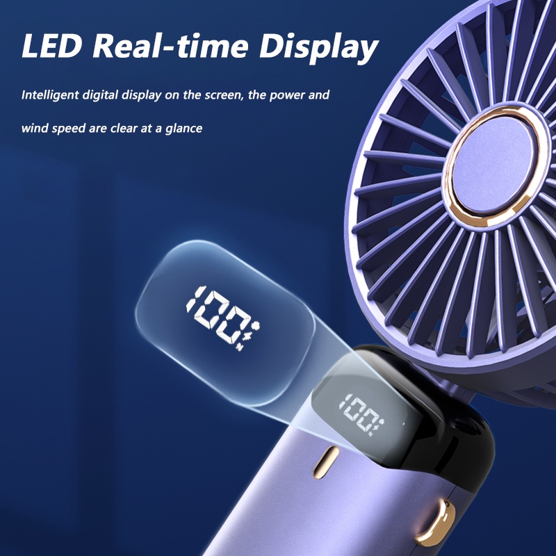 10000mah Rechargeable USB Portable Mini Fan 5 Speed Cooling Handheld ...