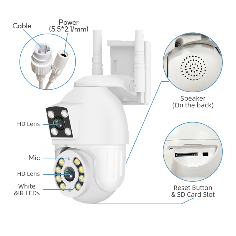 V380 Pro Outdoor Dual Lens CCTV Camera BP3 Wireless waterproof 360 ...