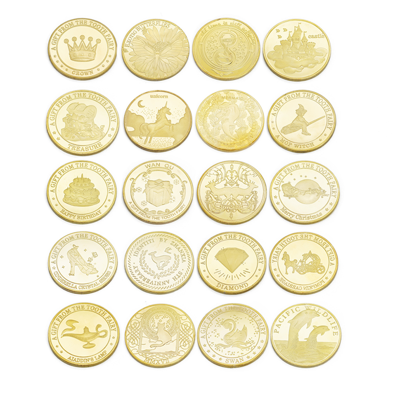 1 Pcs Tooth Fairy Souvenir Coin Creative Gold Plated Lucky Coins ...