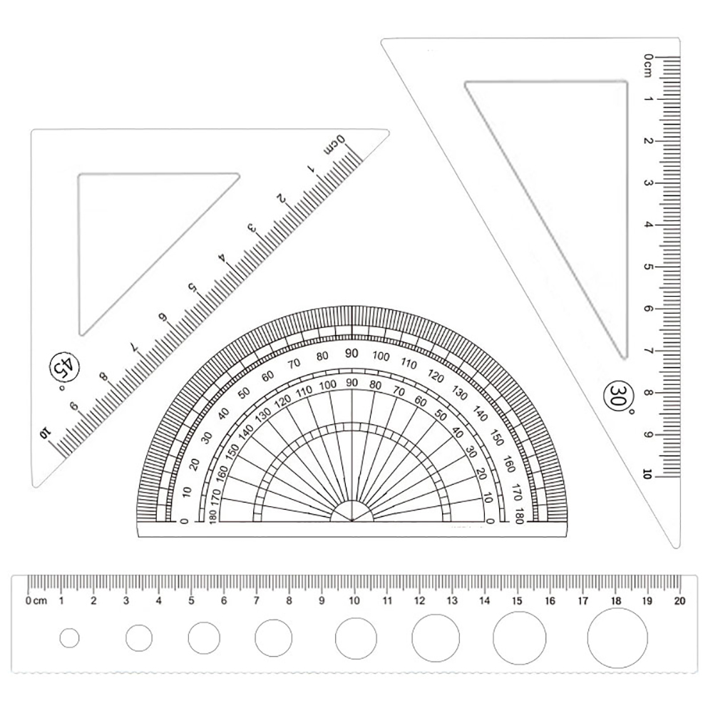 Ruler Set Ruler Triangle Ruler Protractor Primary School Student Set ...