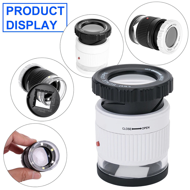 KIPRUN 30X Adjustable Magnification Magnifier, Magnifying Glass with ...