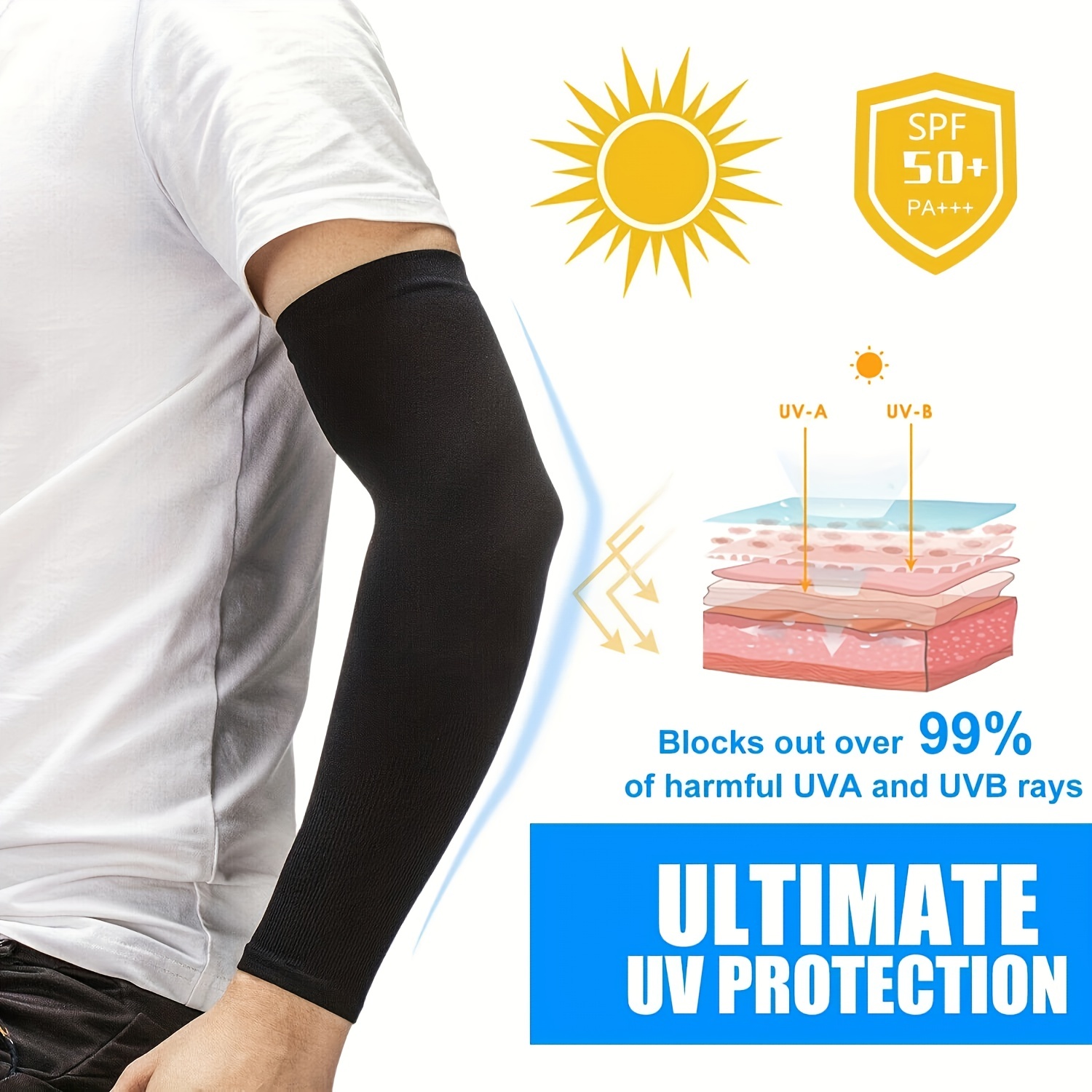 5 Pairs Uv Protection Breathable Cooling Arm Covers, Suitable For ...