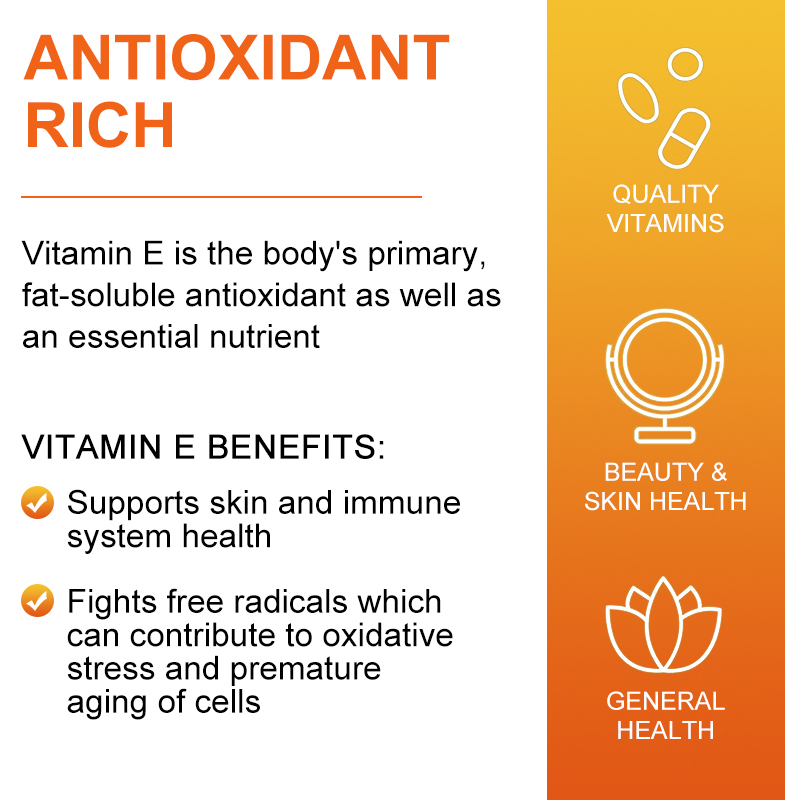 Mulittea Vitamin E 1000IU (670MG) Capsules Natural Antioxidant Healthy ...