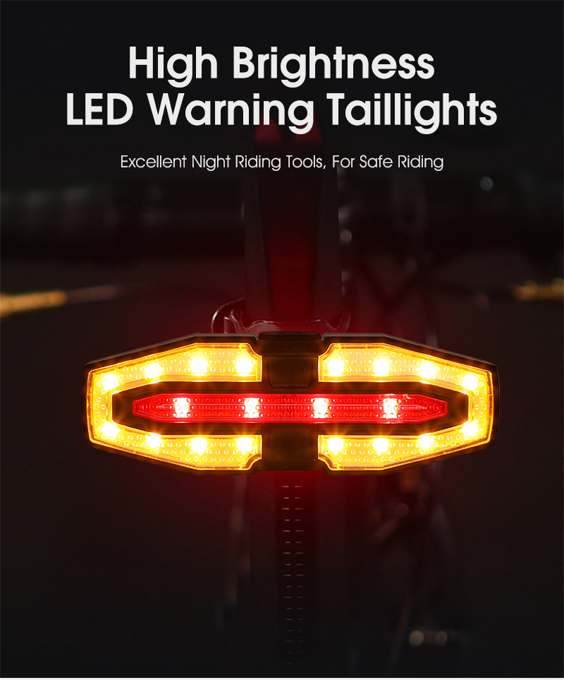 WEST BIKING Bike Turn Signal Tail Light Remote Control Taillight MTB ...
