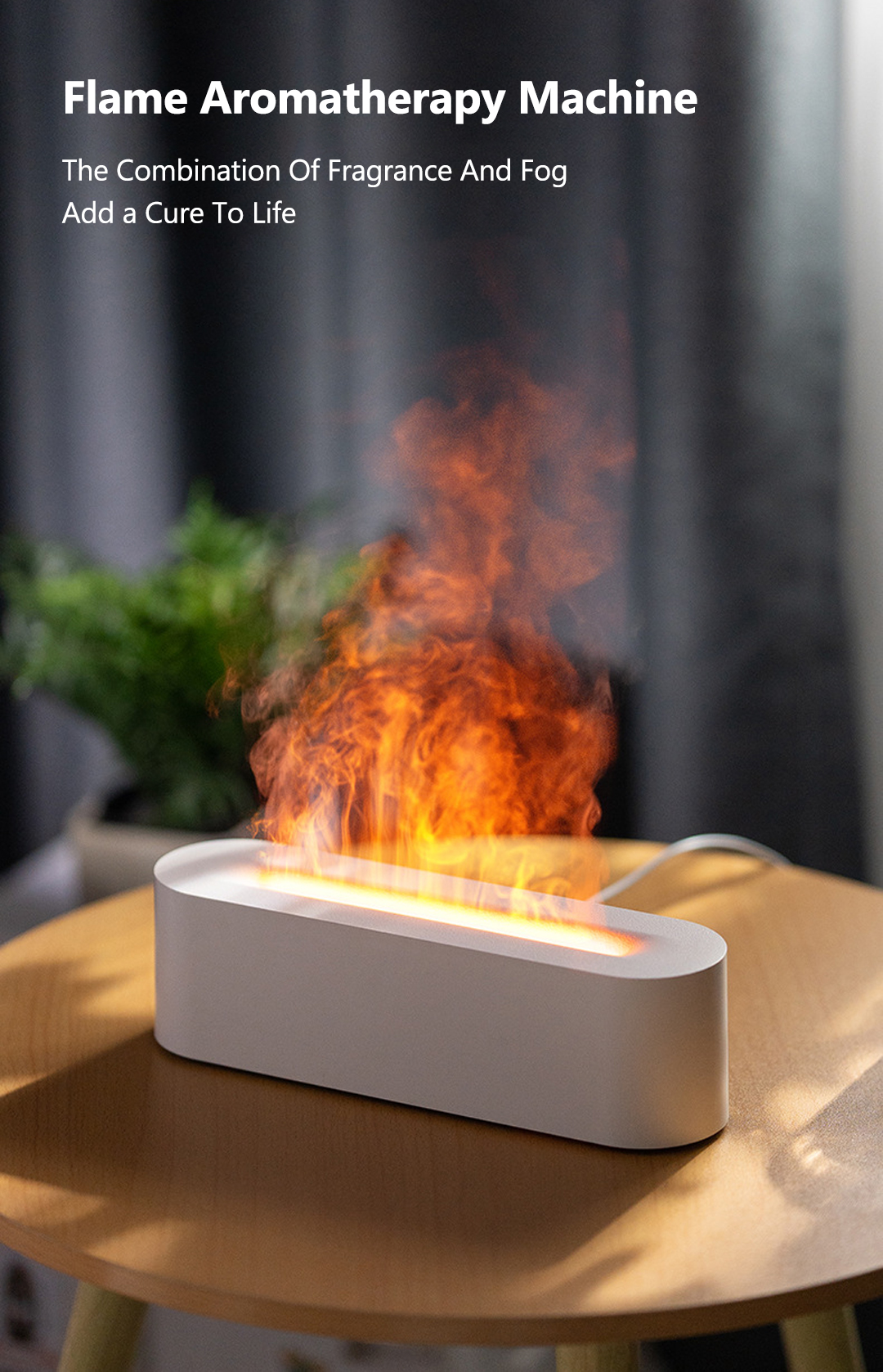 Simulation flame diffuser for home desktop colorful flame humidifier ...