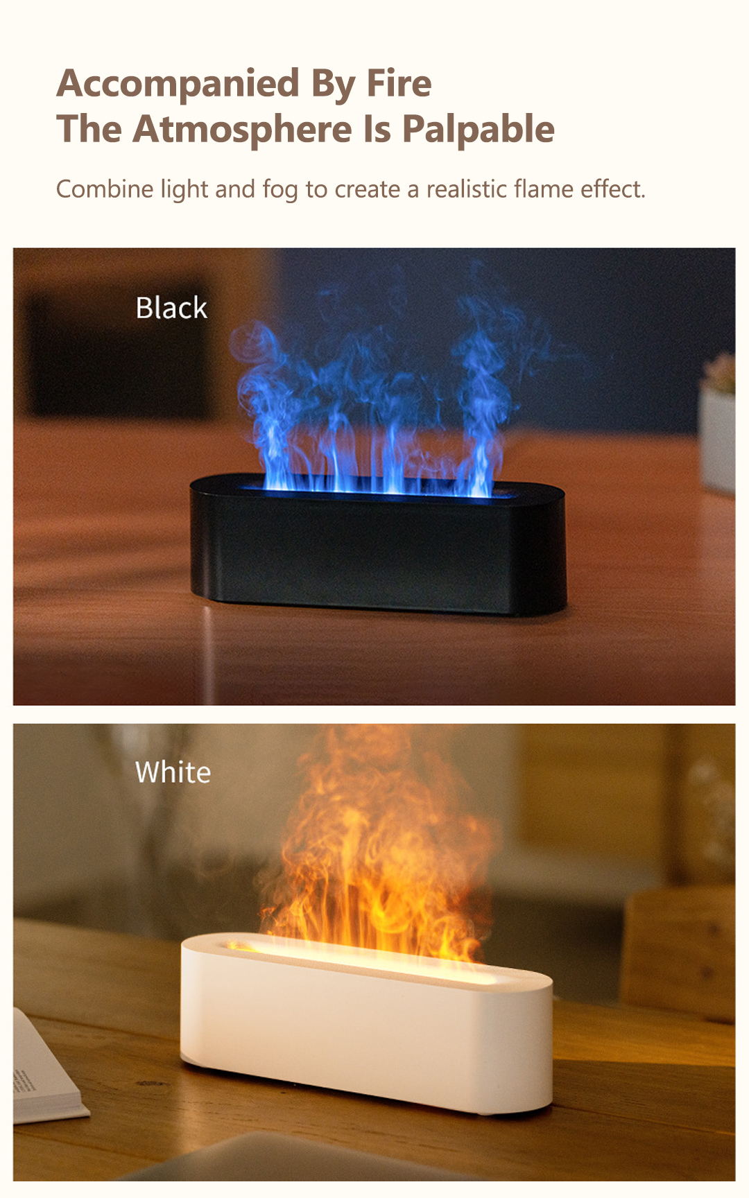 Simulation flame diffuser for home desktop colorful flame humidifier ...