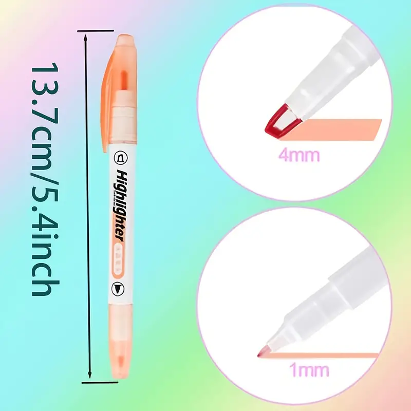 6pcs Clear View Tip soft light Highlighter marker pens,For students ...