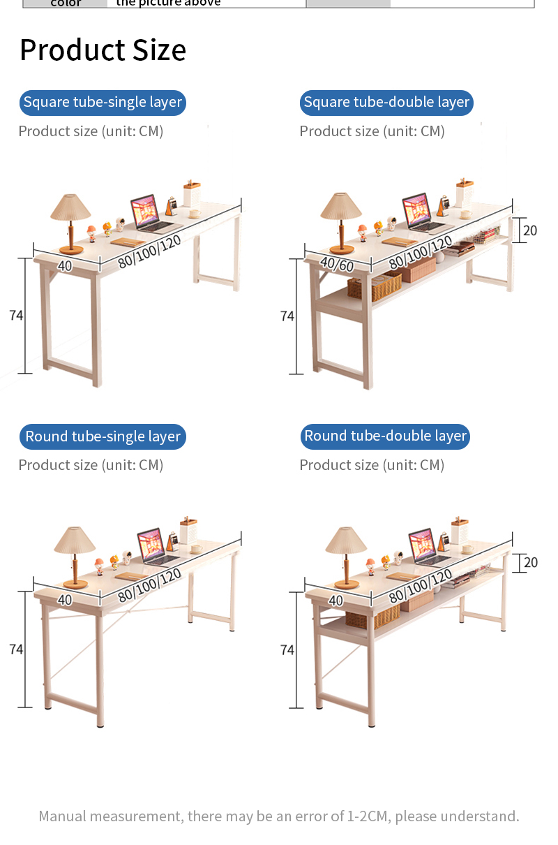 【Upgrade Quality】 Computer Table 80/100/120CM Long Table Dining Table ...