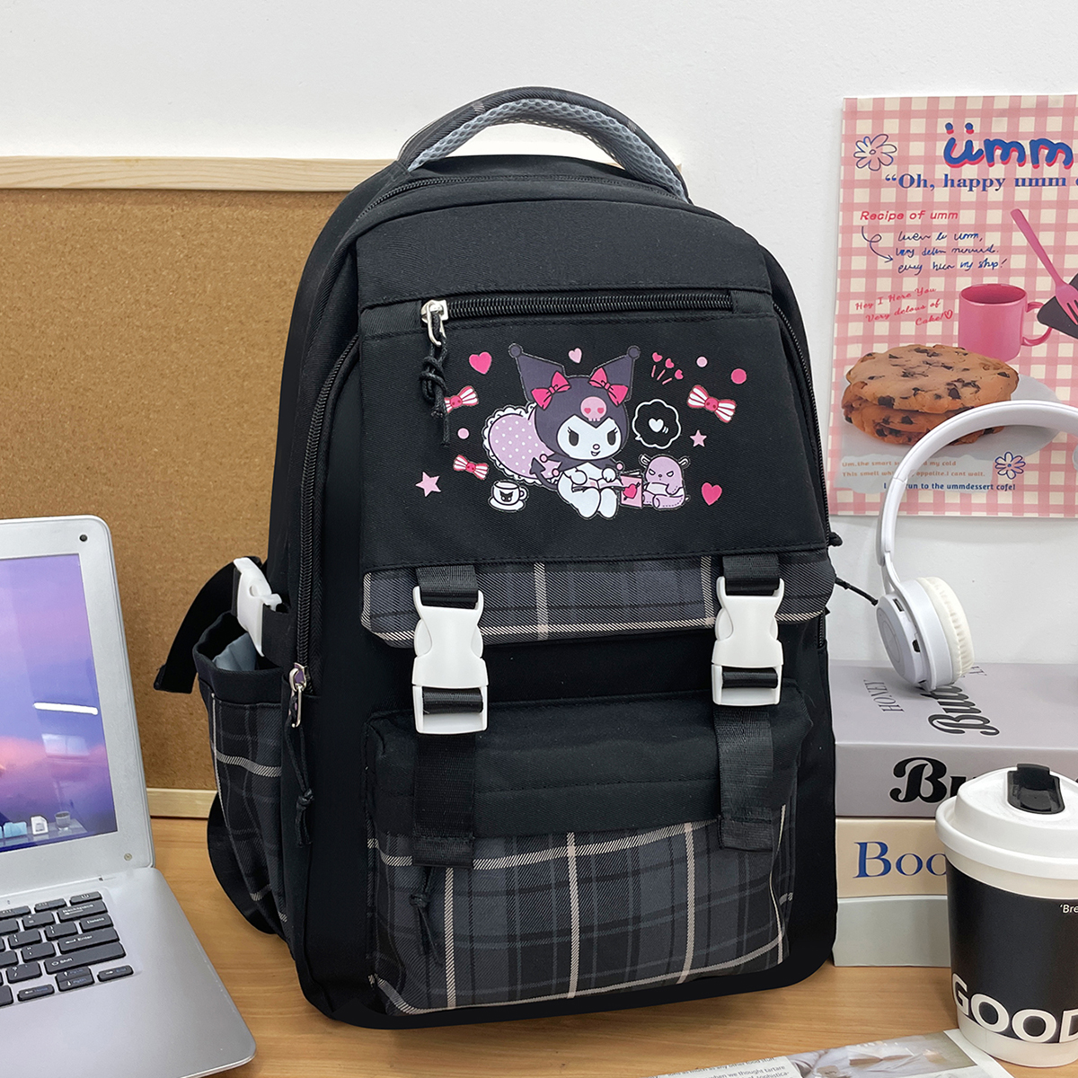 Bmomo Sanrio Series Backpack For Student School Supplies Kuromi/Melody ...