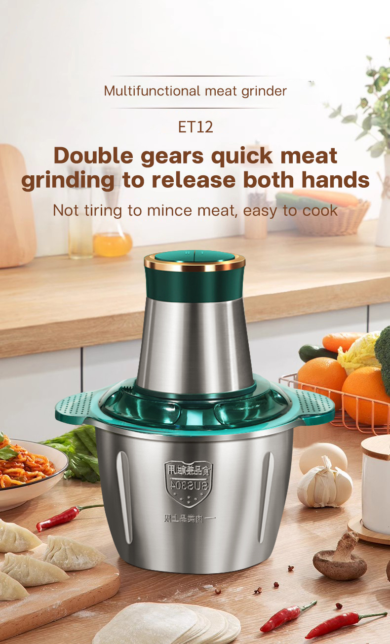 3L Meat Grinder Multi Function blender Electric Food Chopper Stainless ...