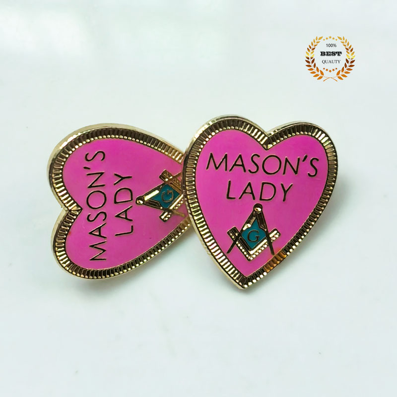 High Quality 3D Metal 1.0inch MASON LADY Pin Freemasonry Madam Brooch ...