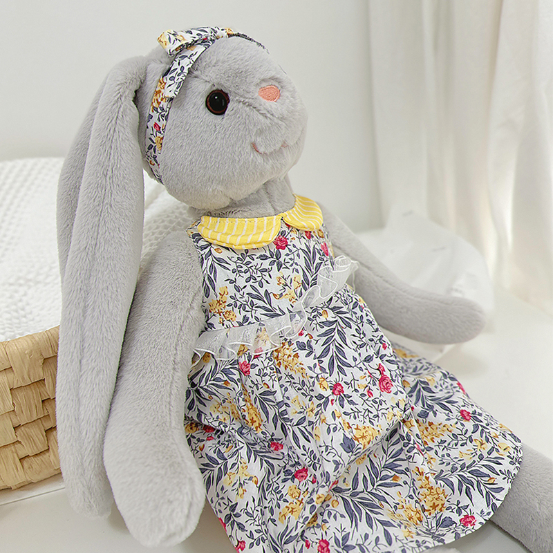 45cm Soft Rabbit With Dress Plush Toy Kids Birthday Gift Cute Long Ears ...