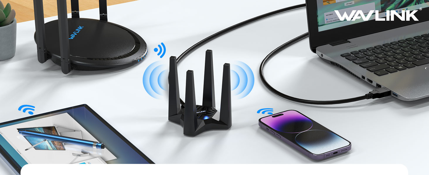 WAVLINK USB WiFi 6 Adapter AX1800 USB WiFi Dongle Dual Band 5Ghz MU ...