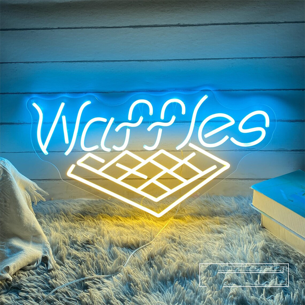 Waffles Neon Sign Custom Food Neon Sign Bakery Shop Dessert House LED ...