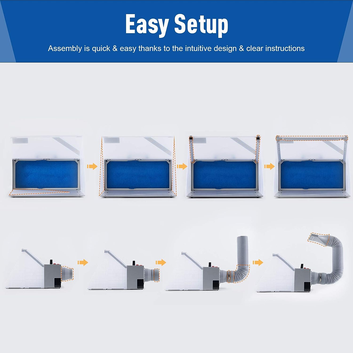 Timiben HS-E420DCLK Mini Spray Room Spray Booth With LED Light And Fan ...