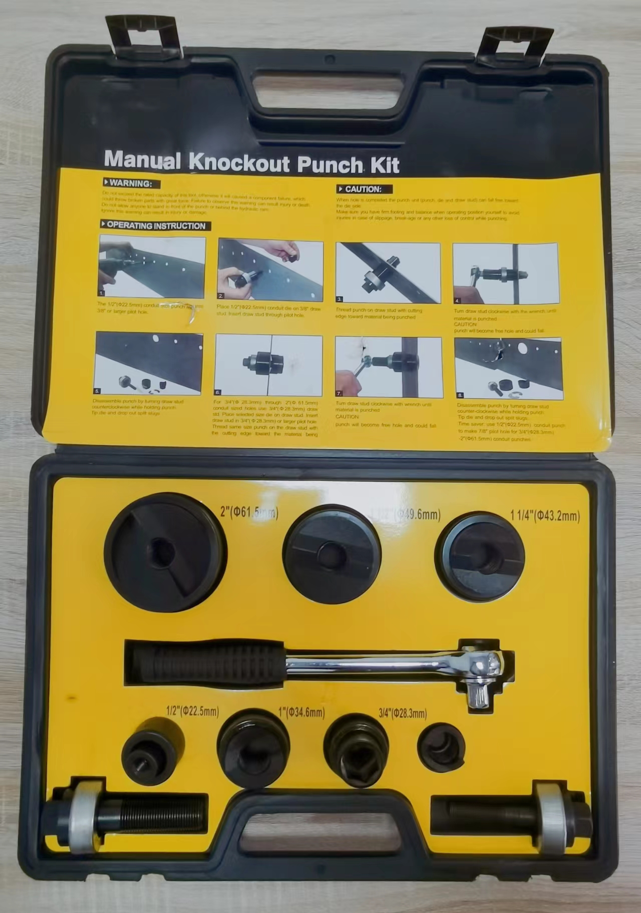CC-60 1/2" to 2" Manual Knock Out Punch Driver Kit Hole Tool Knockout ...