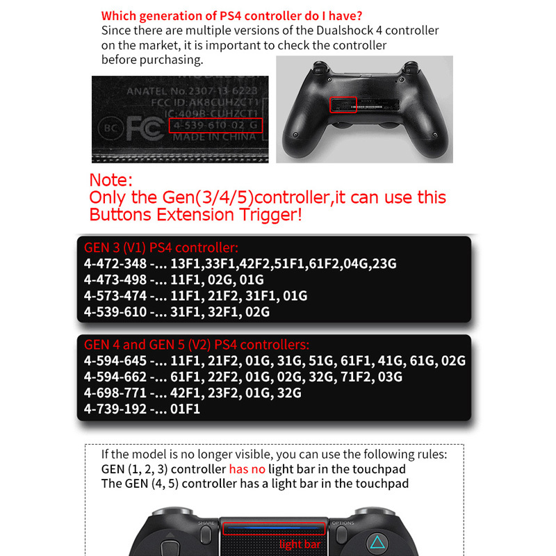 Bent L2 R2 Buttons Triggers Extender Kit For Playstation 4 Ps4 Ps4 Slim Ps4 Pro Game Controller