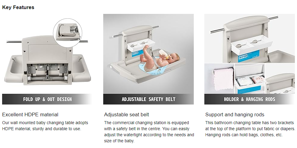 Changing Diaper Table Baby Care Table Horizontal Baby Changing Table ...