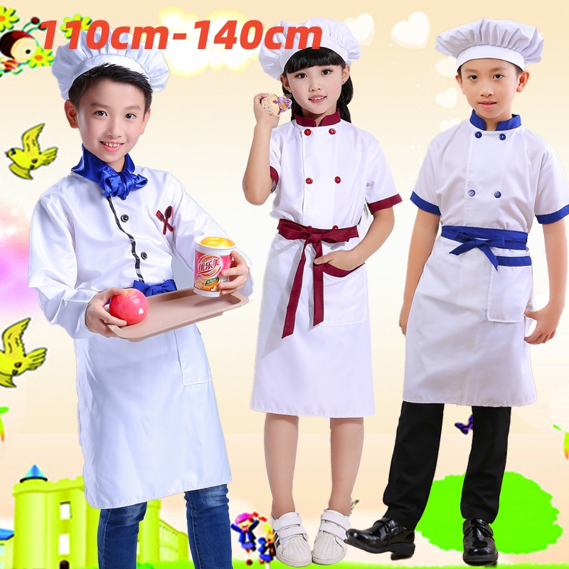 Chef Uniform for Kids Cook shirt for Kids Halloween Cosplay Costume ...