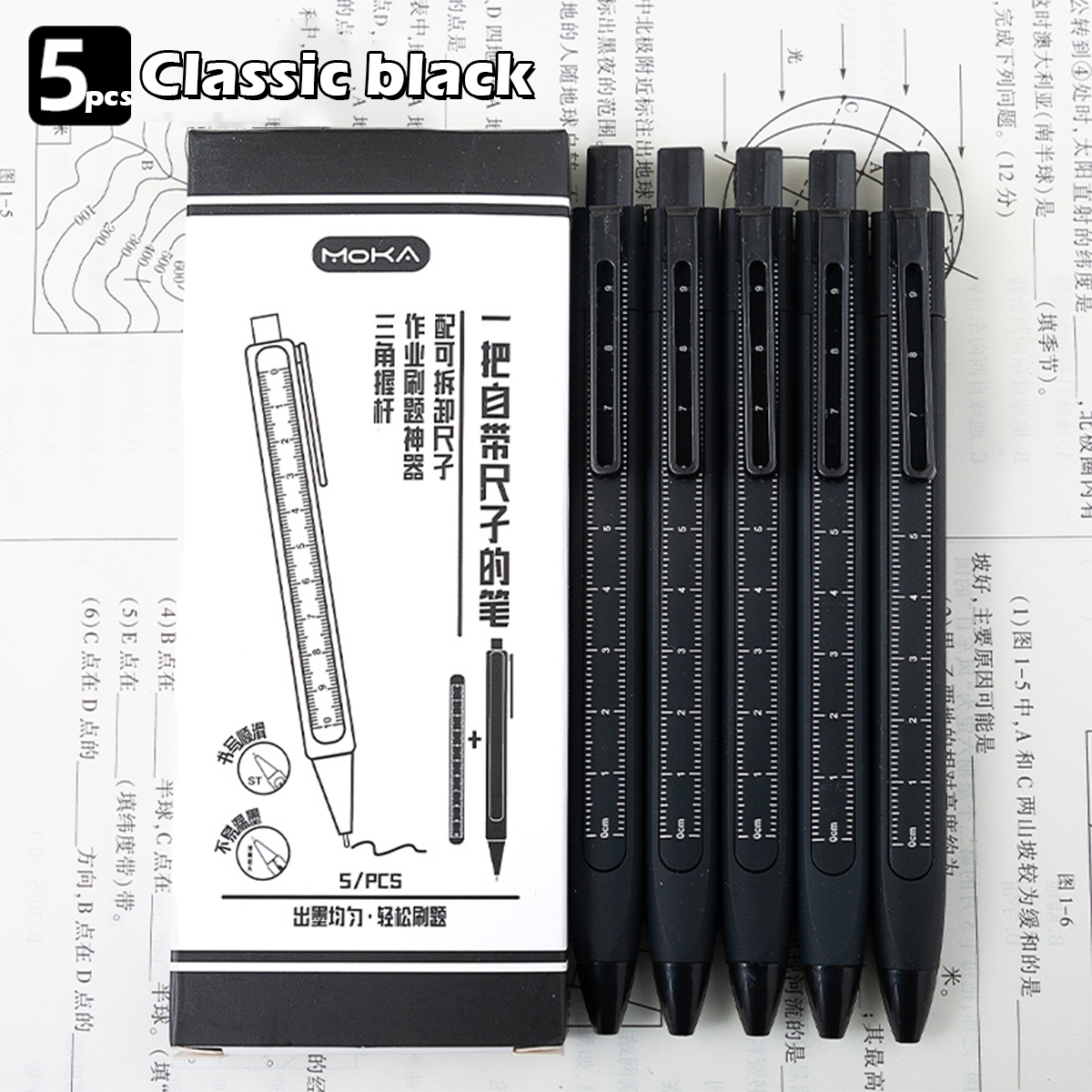 4/5/6 Pcs Gel Pen Set Kawaii Retractable ST Nib 0.5mm Black Ink ...
