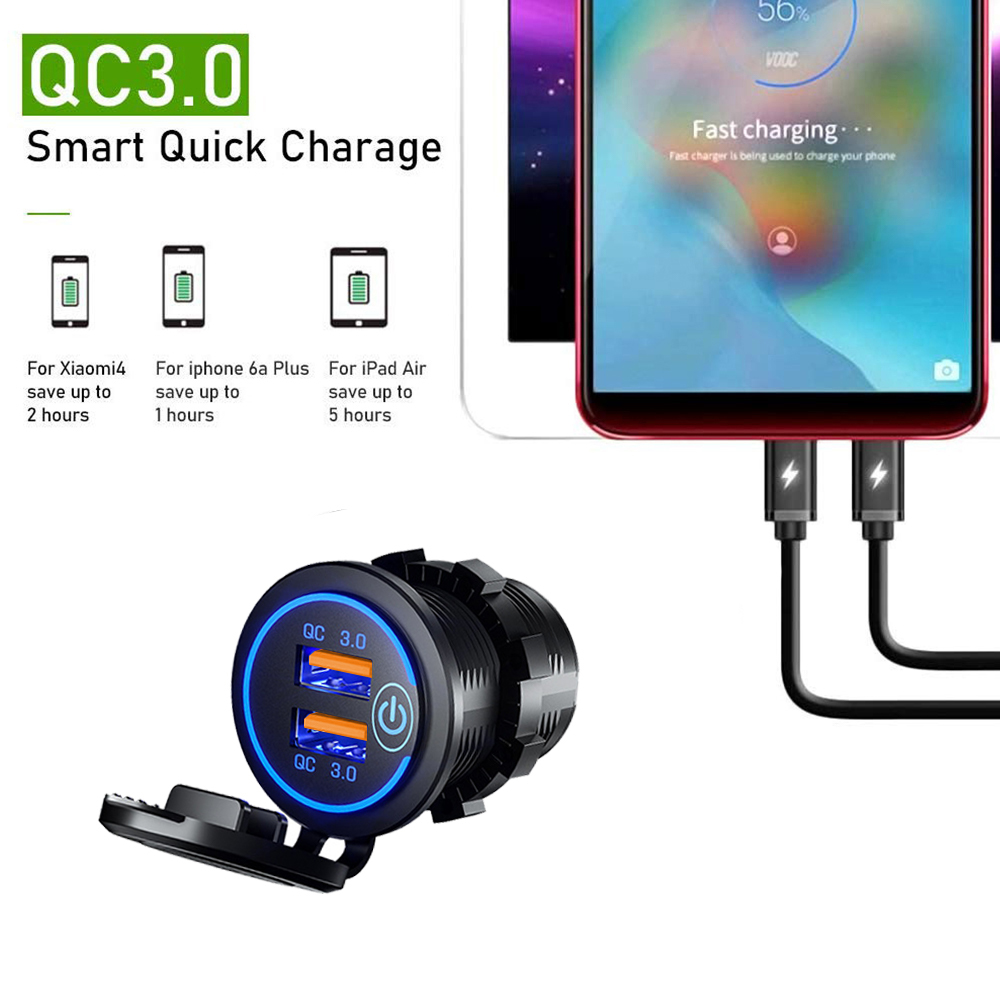 (Local Seller) Quick Charge 3.0 60W Dual USB Car Charger Socket ...
