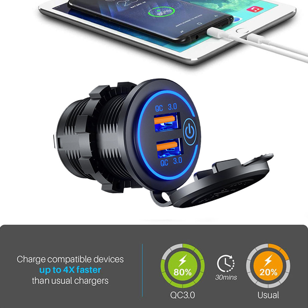 (Local Seller) Quick Charge 3.0 60W Dual USB Car Charger Socket ...