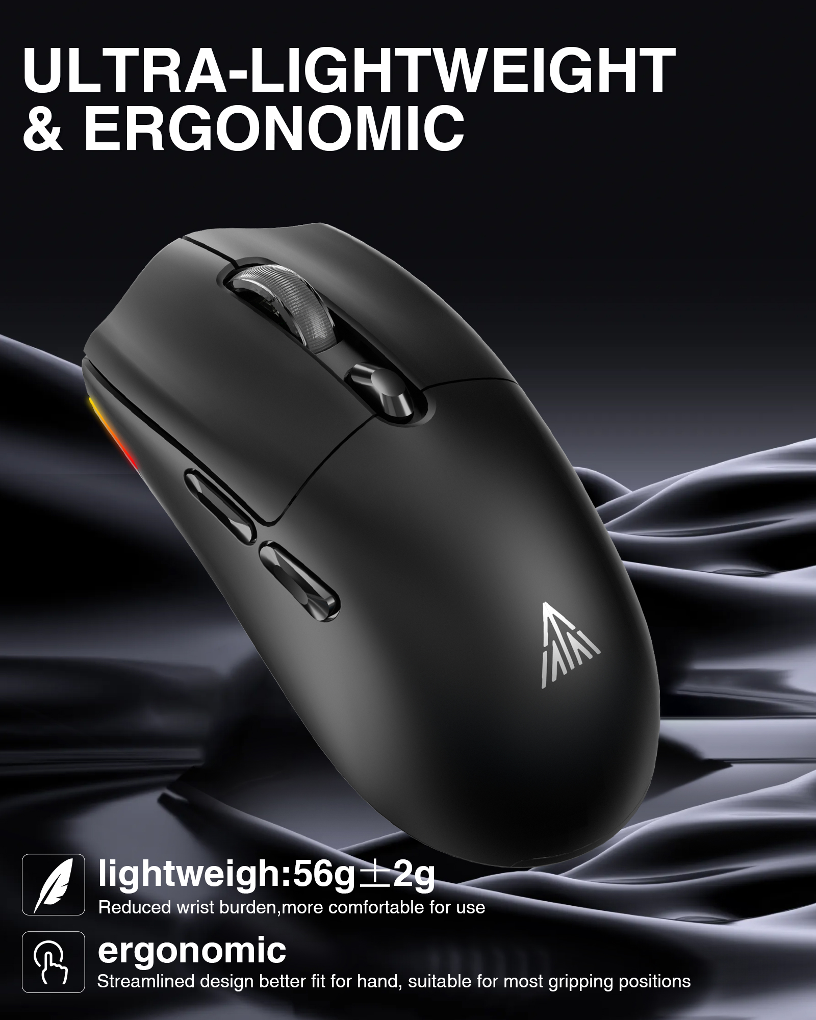 SOLAKAKA SM800 Wireless Gaming Mouse Lightweight Mouse Type-C/2.4G ...