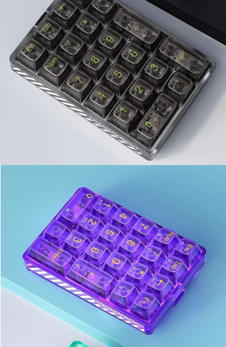 AULA F21 Wireless Numeric Keypad White Backlight Transparent Numeric ...