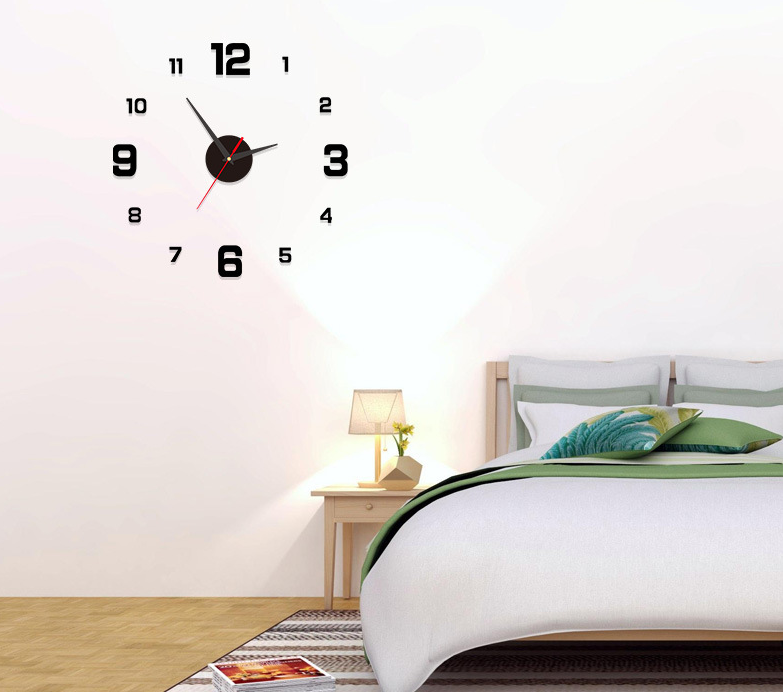 Simple Luminous Digital Clock European Style DIY Silent Wall Clock ...