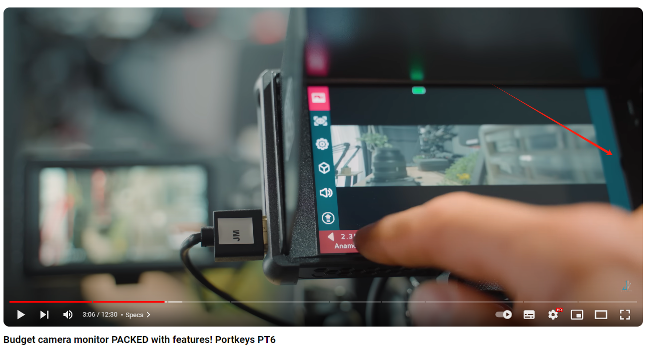 Portkeys PT6 5.2" Touch Screen 4K-HDMI Display Field Mointor Real Time Live Steaming Stretch ...