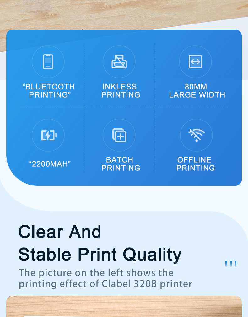CLABEL 320B Portable Printer, Price Tag Sticker Printer ...