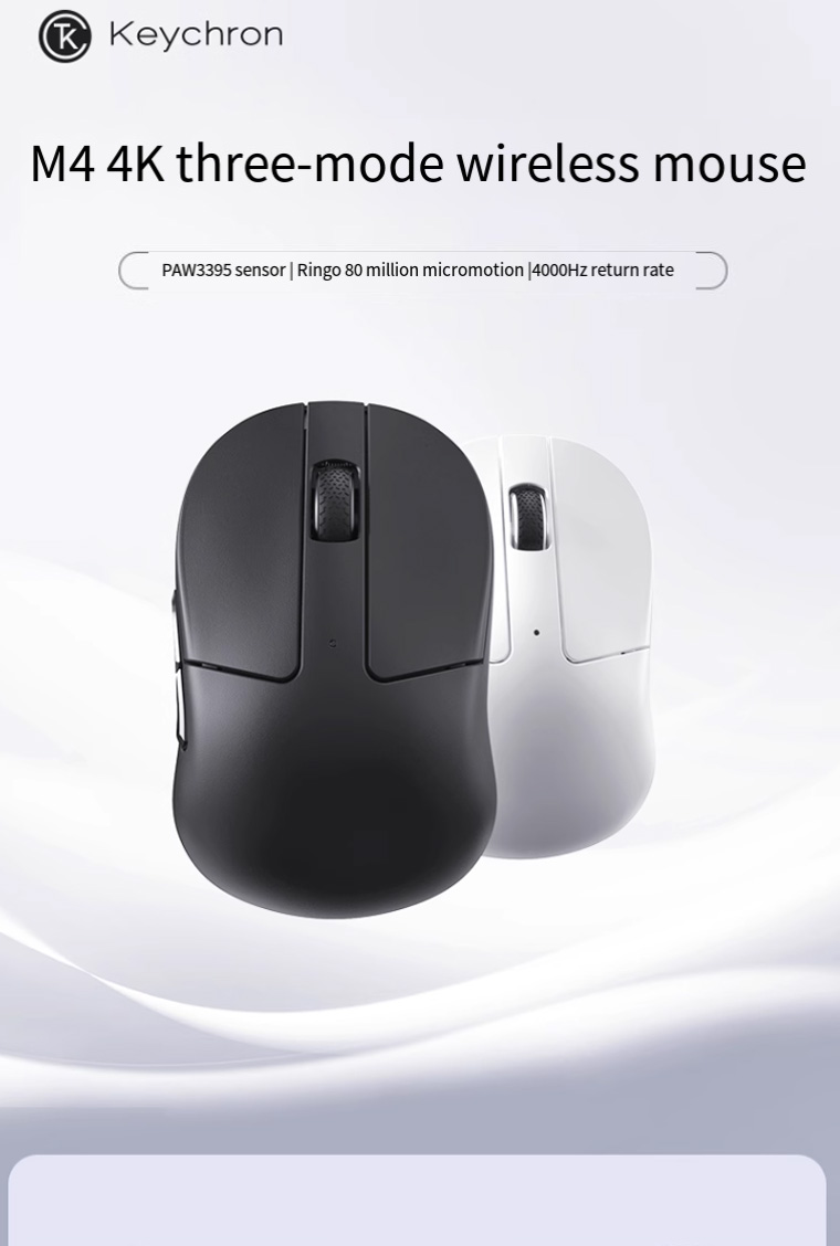 Keychron M4 4k wireless mouse Finger hold mouse Bluetooth mouse ...