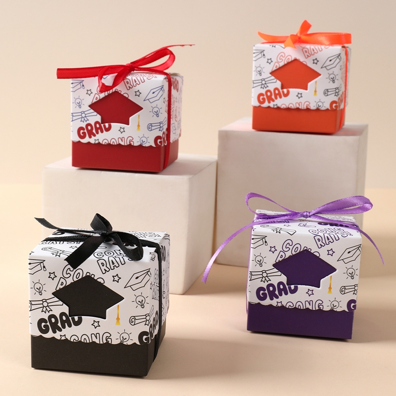 12pcs Graduation Cap Candy Box Grad Gift Box Graduation Party Favors ...