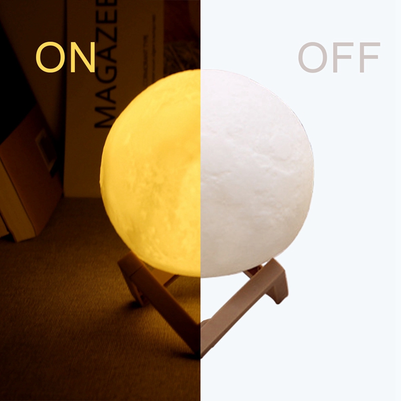 LED Moon Lamp Night Light Battery Powered With Stand Starry Lamp ...