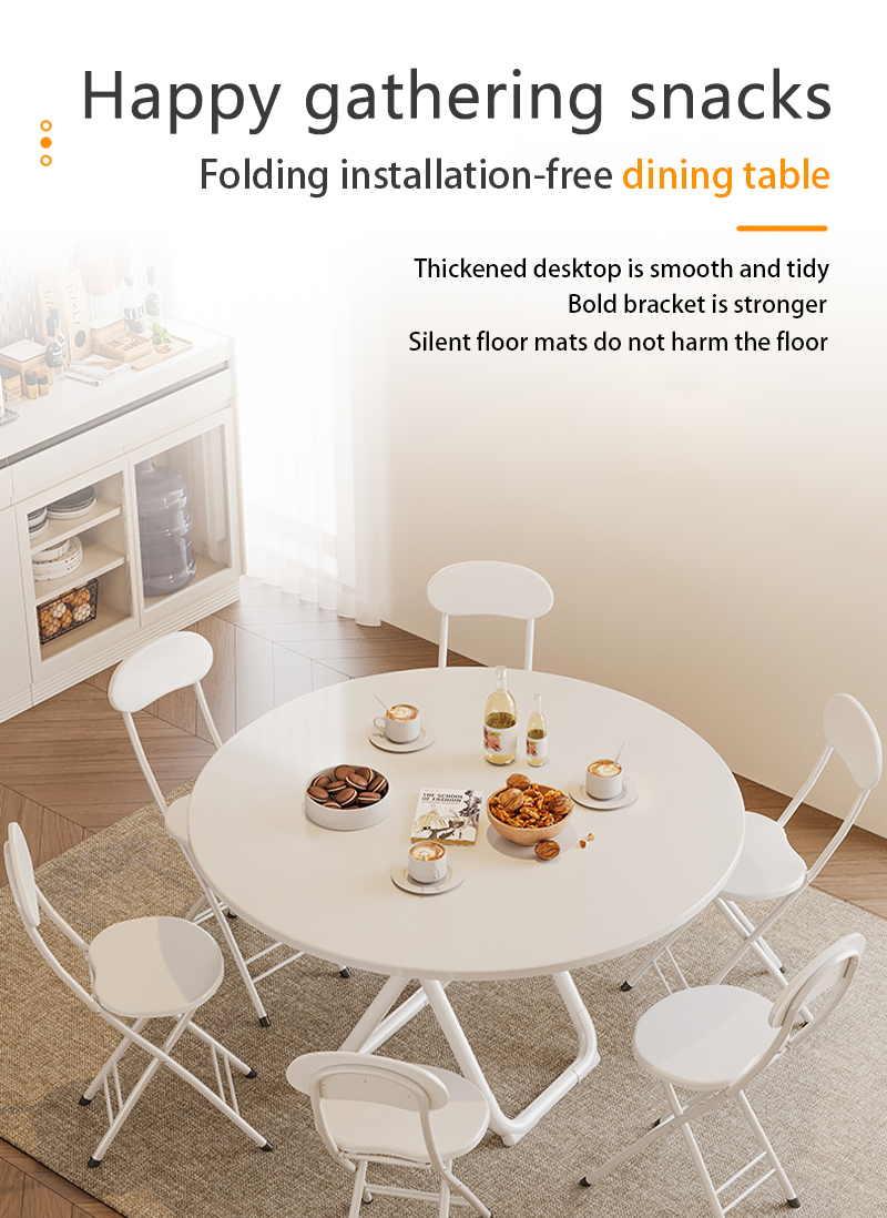 Folding Table Dining Table 60/70/80CM Round & Square Foldable Table ...