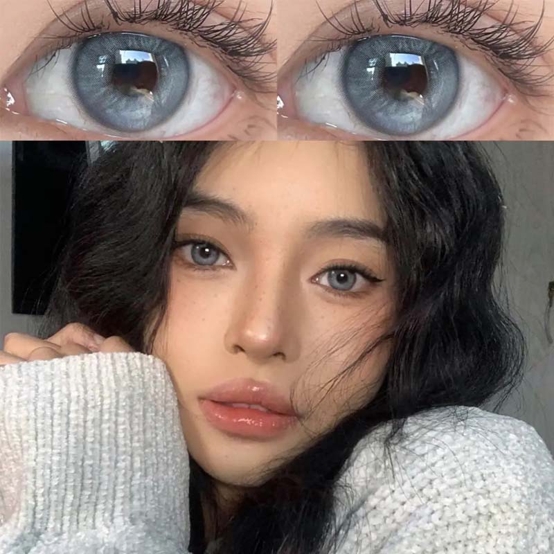 （Grade Lenses&COD）Ksseye Purple Contact Lenses with Grade Myopia grey ...